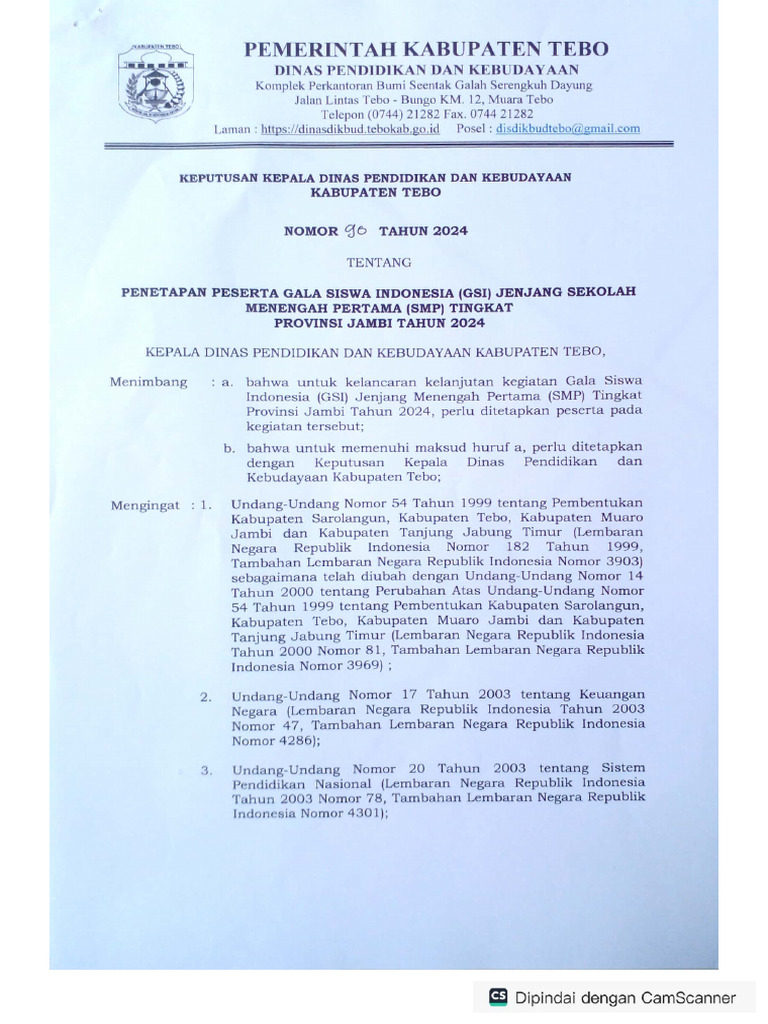 SK Gsi Kabupaten Tebo 2024 | PDF