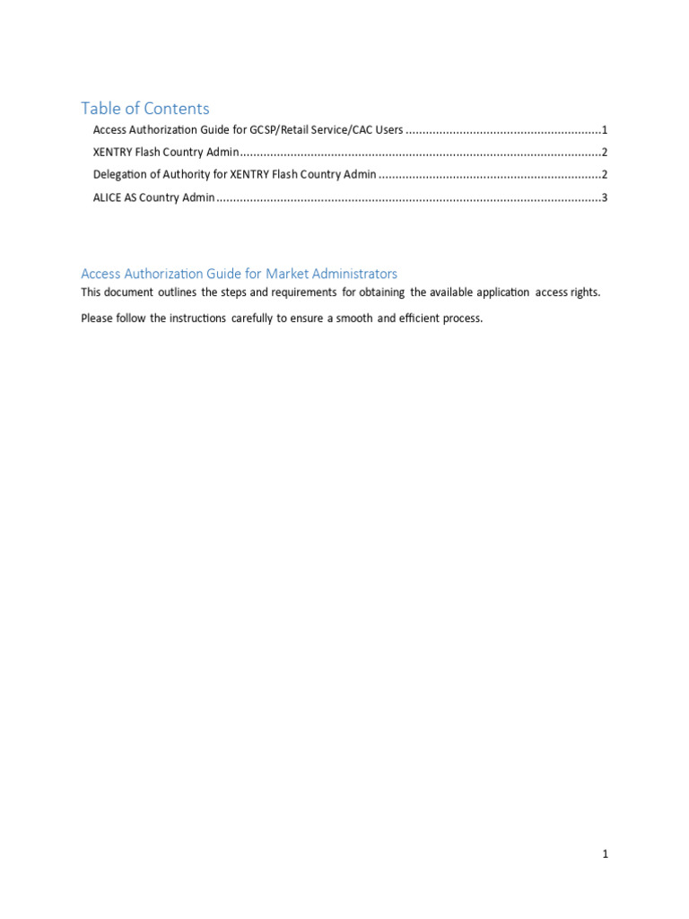 Access Authorization Guide For Market Administrators | PDF | Software | Computing