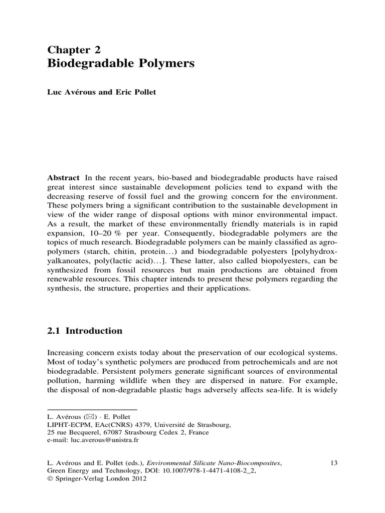 Biodegradable Polymer 2013 | PDF | Polysaccharide | Biodegradation
