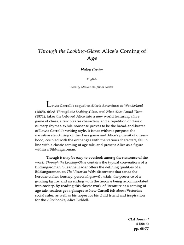 Alice's Journey in Through the Looking-Glass | PDF | Through The ...