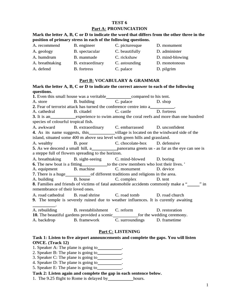 Đề HSG anh 9 có file nghe đề 1TEST 6 | PDF | Pacific Ocean | Oceans