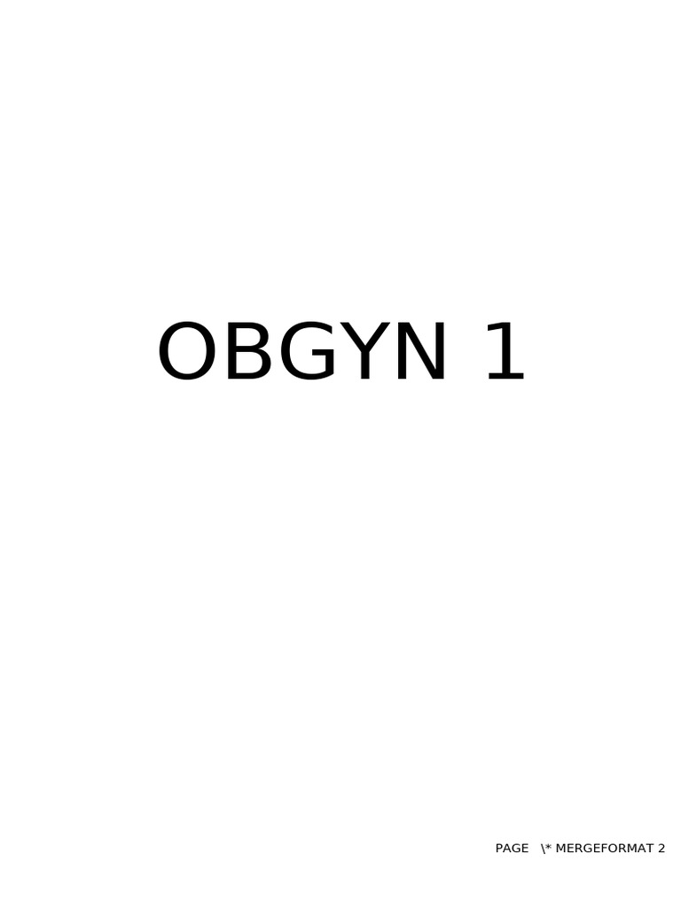 Obgyn 1 | PDF