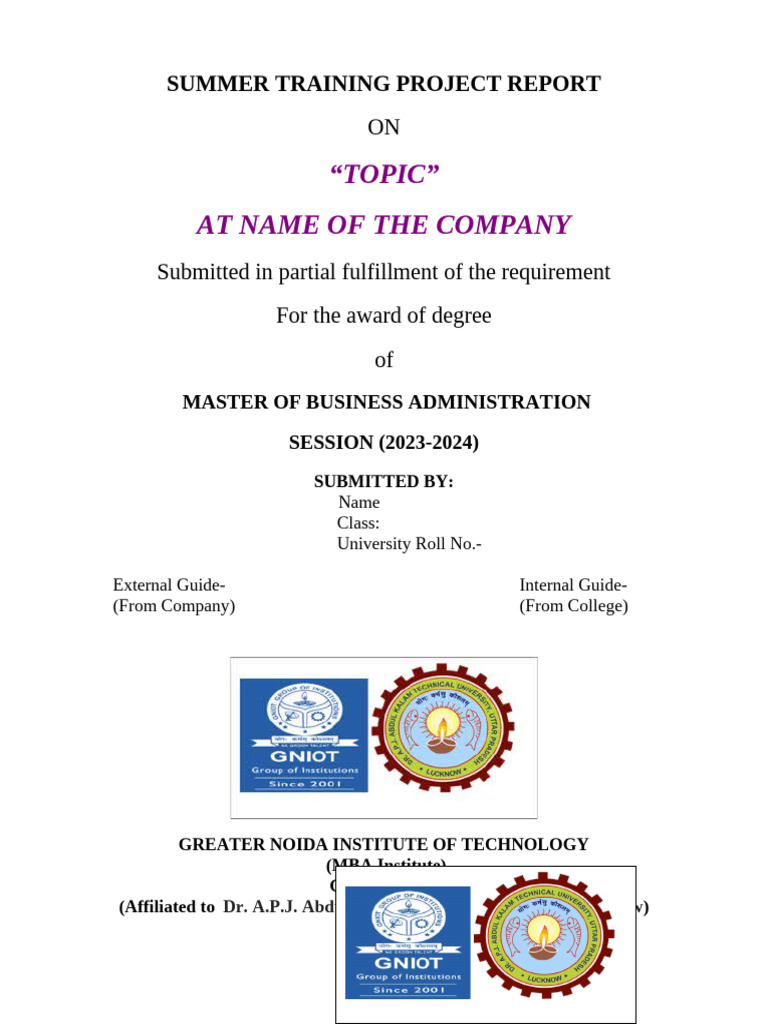 Mba Project Report | PDF