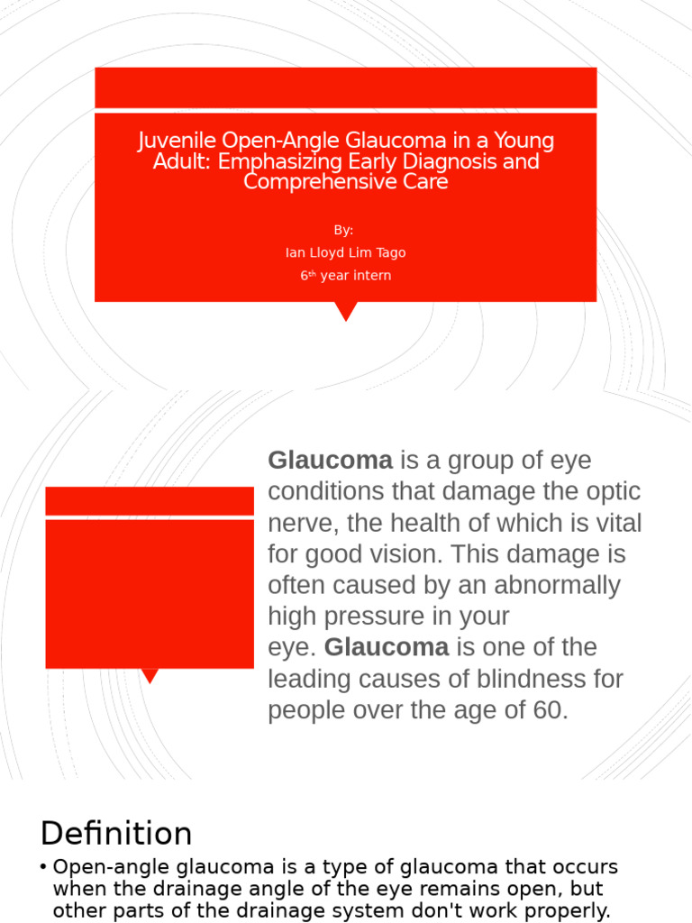 Juvenile Open-Angle Glaucoma in A Young Adult | PDF | Glaucoma ...