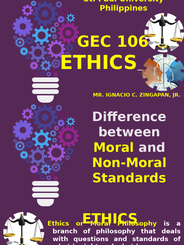 Basic Concepts Difference Between Moral and Non Moral Chapter 2 | PDF ...