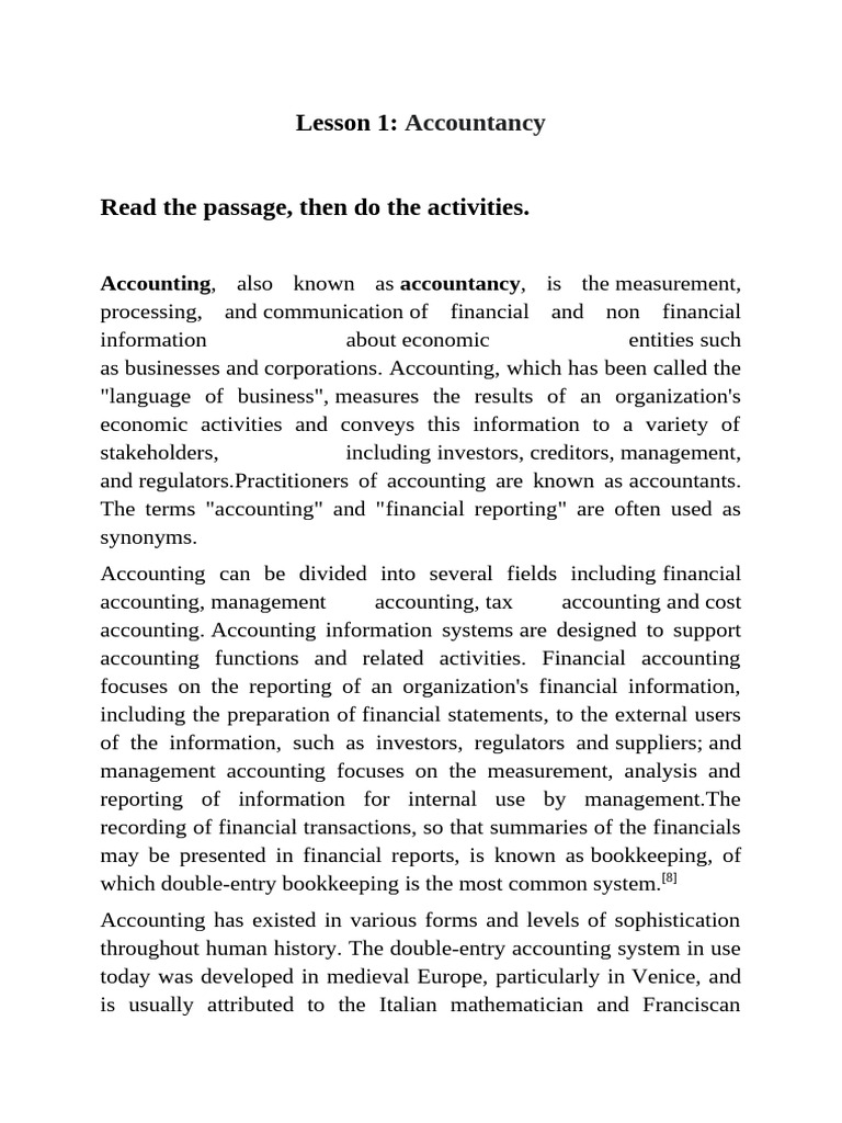 Introduction to Accountancy Basics | PDF