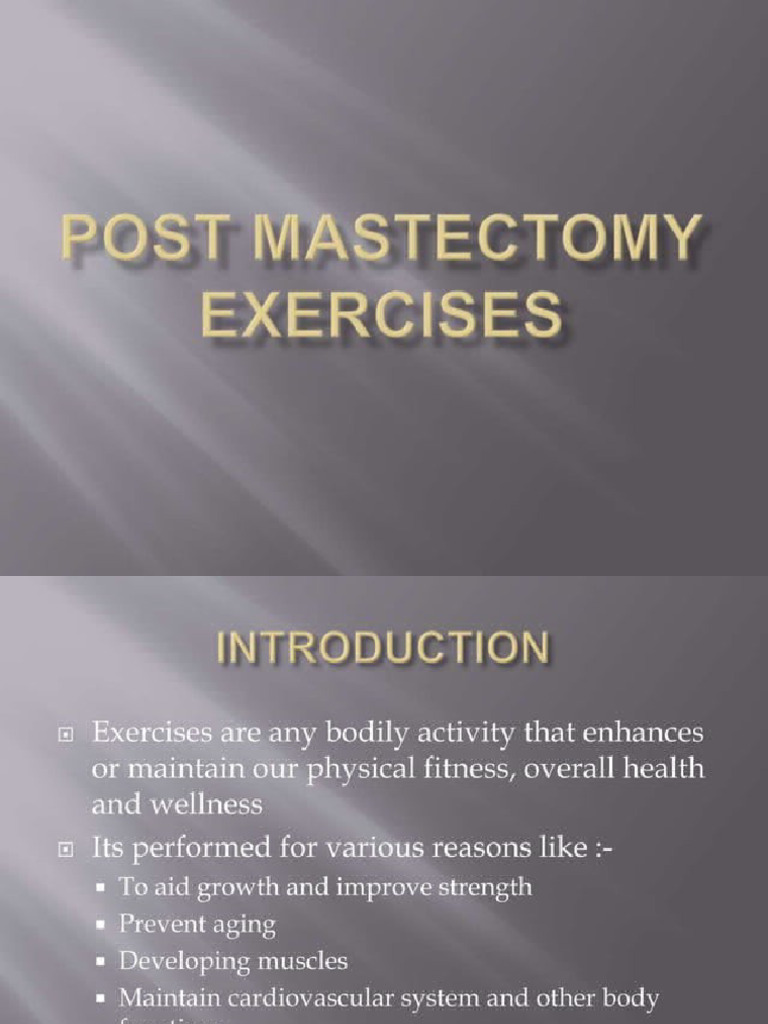 Post Mastectomy Exercises | PDF