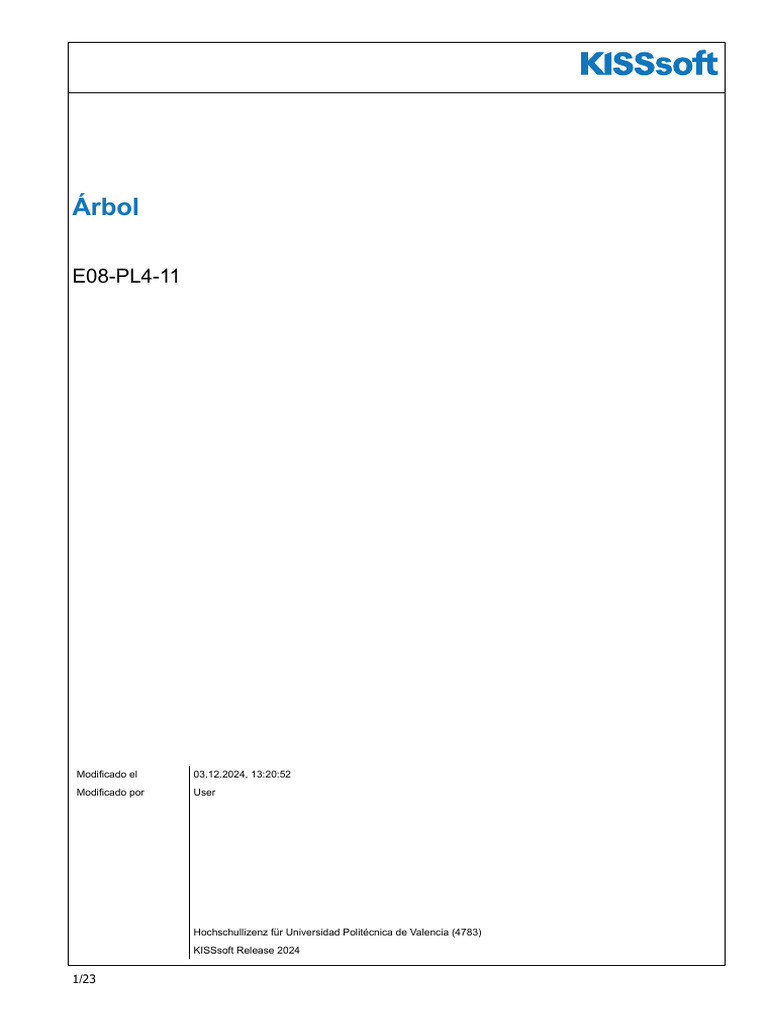 Análisis de Árbol E08-PL4-11 | PDF | Rodamiento (Mecánico) | Engranaje