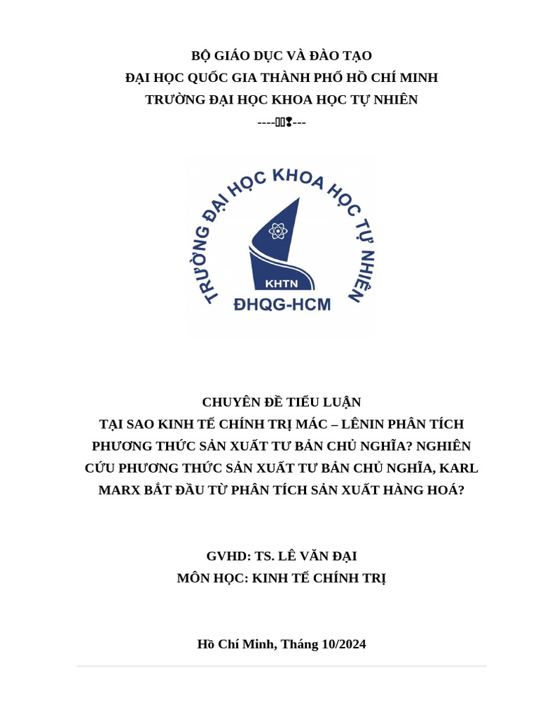 Chuyên đề 1 KTCT final | PDF