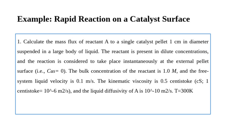 Mass Flux Calculation for Catalyst Pellet | PDF