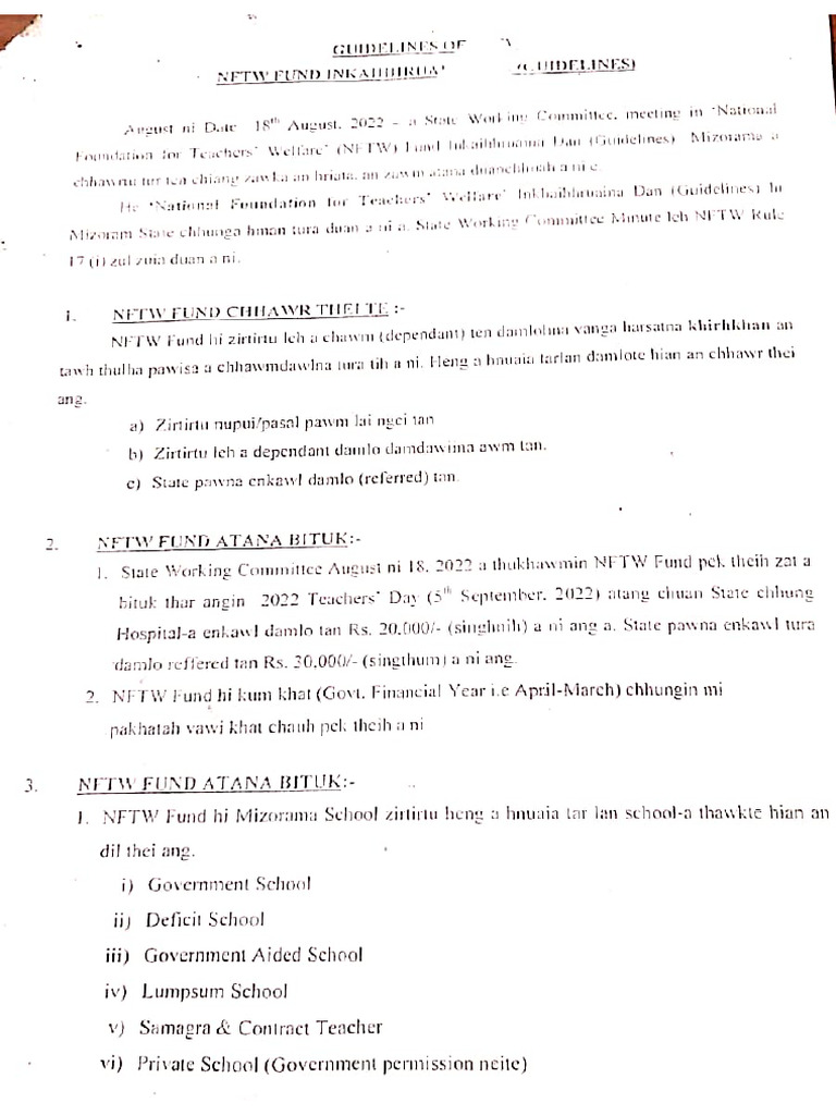 NFTW GUIDE LINE Dil Thei Leh Dil Dan Aw | PDF