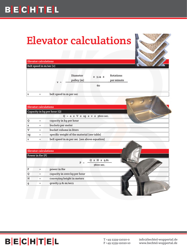 Elevator Calculations Bechtel | PDF