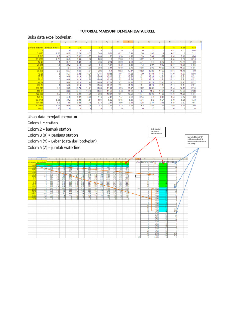 TUTORIAL MAXSURF DENGAN DATA EXCEL | PDF