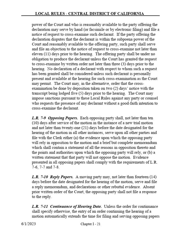 Central District Local Rules-5 | PDF | Complaint | Judiciaries