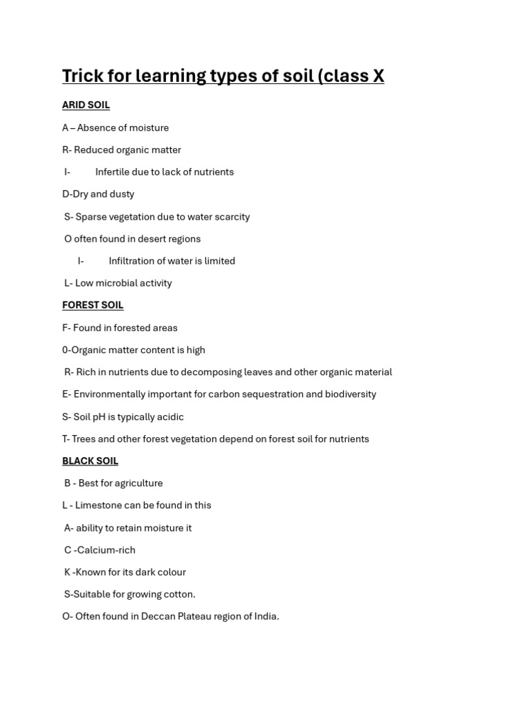 Trick To Learn Types of Soil PDF | PDF