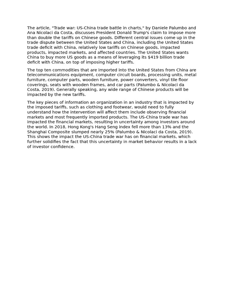 US-China Trade War: Tariffs Impact Explained | PDF