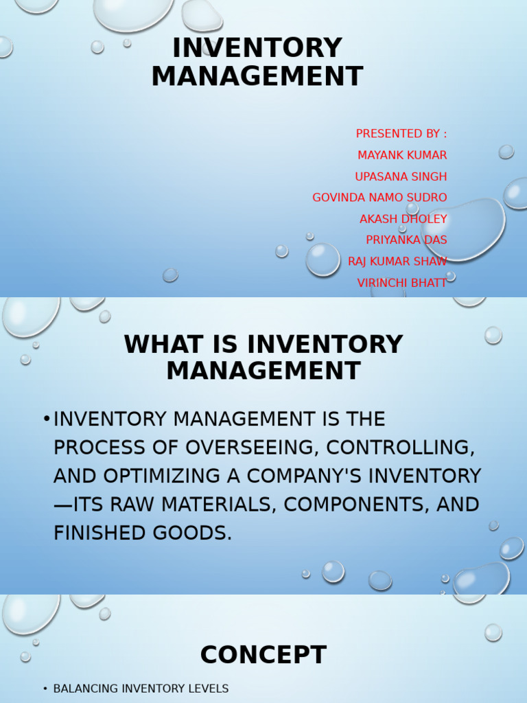 Inventory Management Part - 1 | PDF | Inventory | Lean Manufacturing