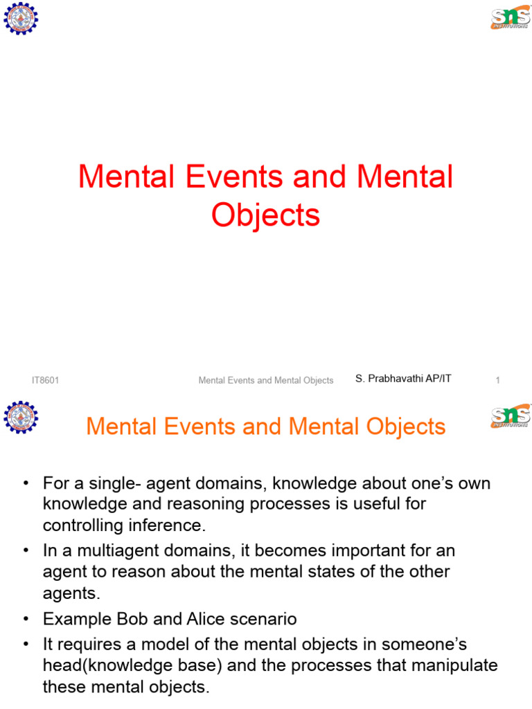 Mental Events and Objects in AI | PDF | Knowledge | Cognitive Science