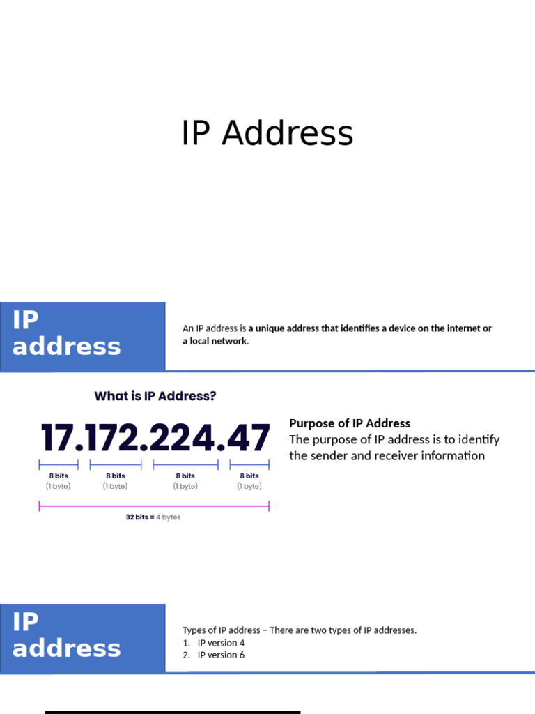 IP address | PDF | Ip Address | Internet Protocols