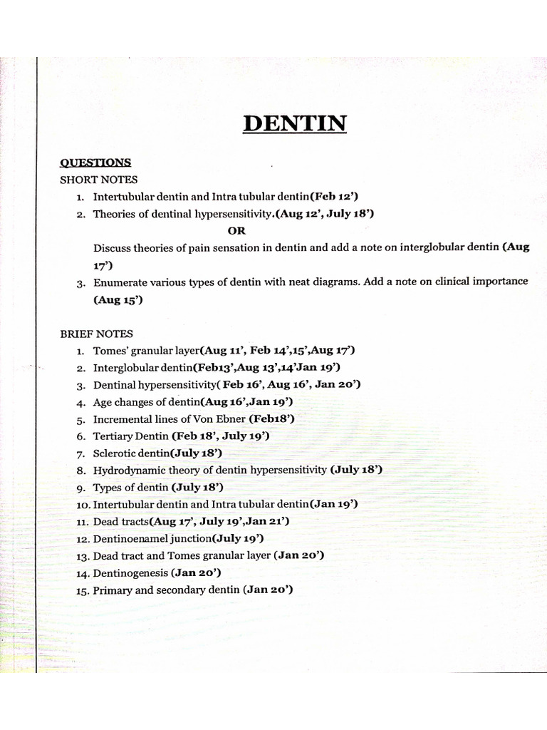 Dentin | PDF