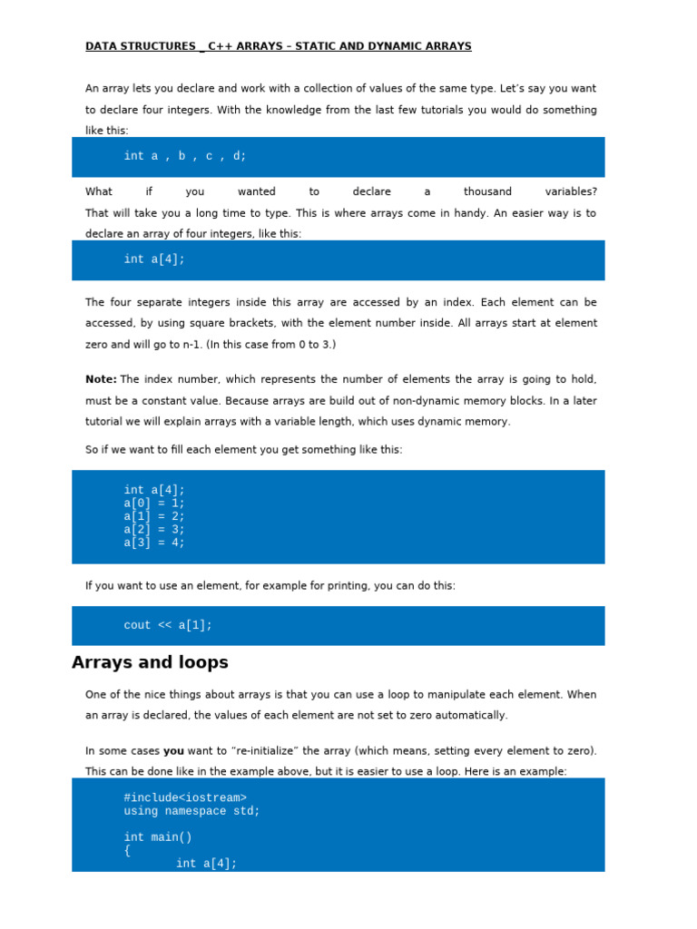 Simple Arrays_two Dimensional, Multidimensional and Dynamic Arrays ... Simple Arrays_two Dimensional, Multidimensional and Dynamic Arrays ...