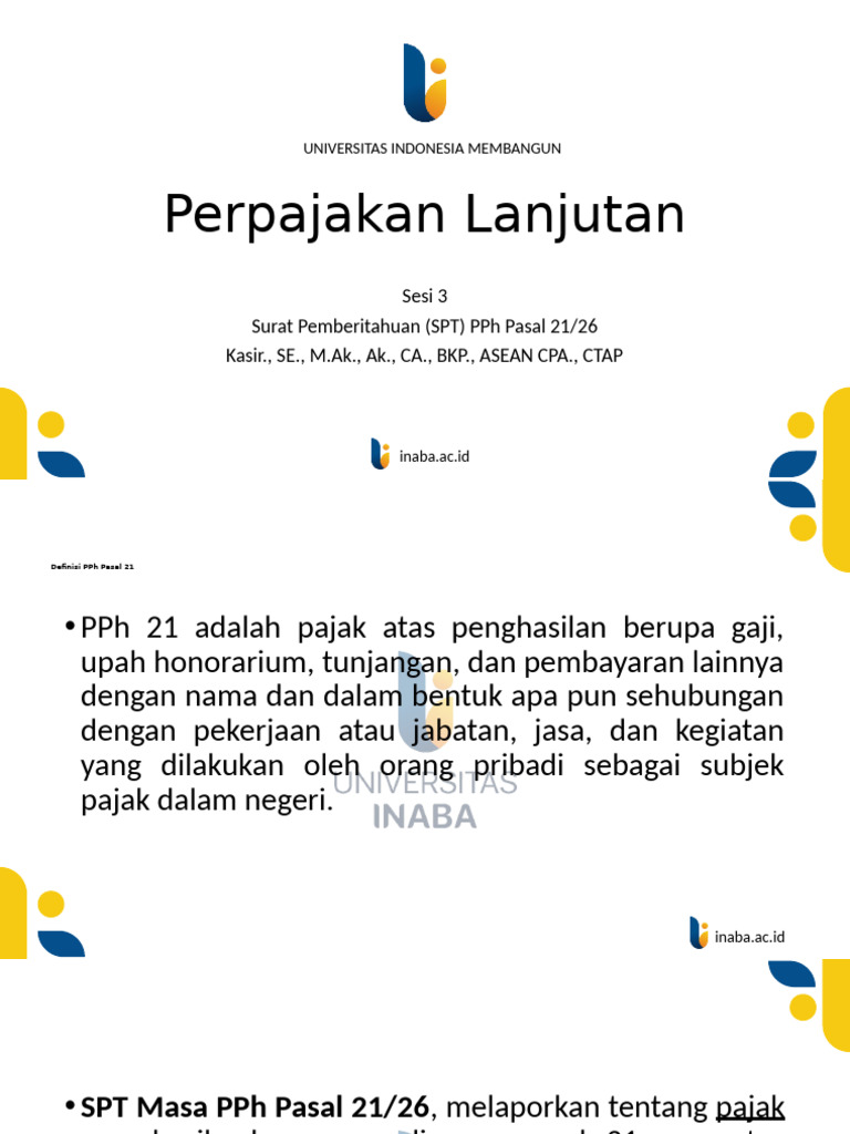 PERTEMUAN 3 - SPT MASA PPH PASAL 21 | PDF