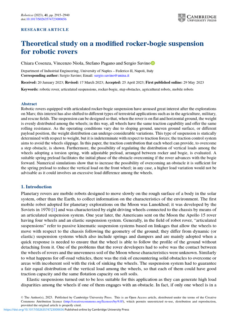 Theoretical Study On A Modified Rocker-Bogie Suspension | PDF | Force ...