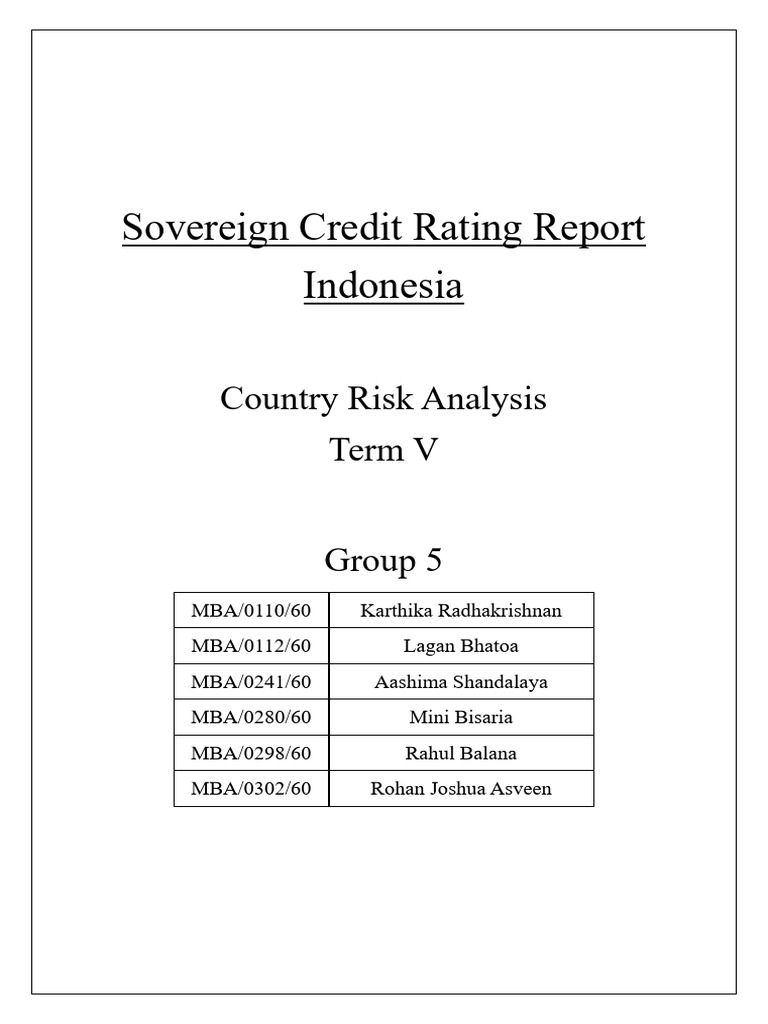 Group5 SovereignRatingReport | PDF | Monetary Policy | External Debt