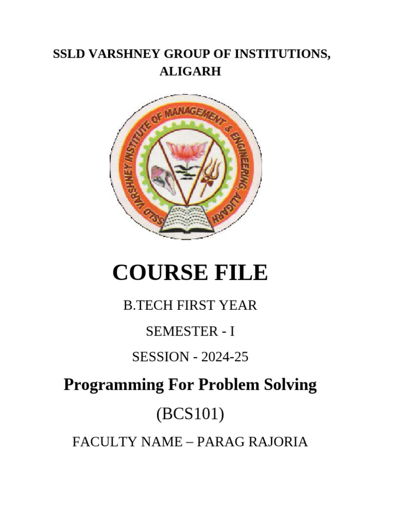 Course File | PDF | Pointer (Computer Programming) | Control Flow Course File | PDF | Pointer (Computer Programming) | Control Flow