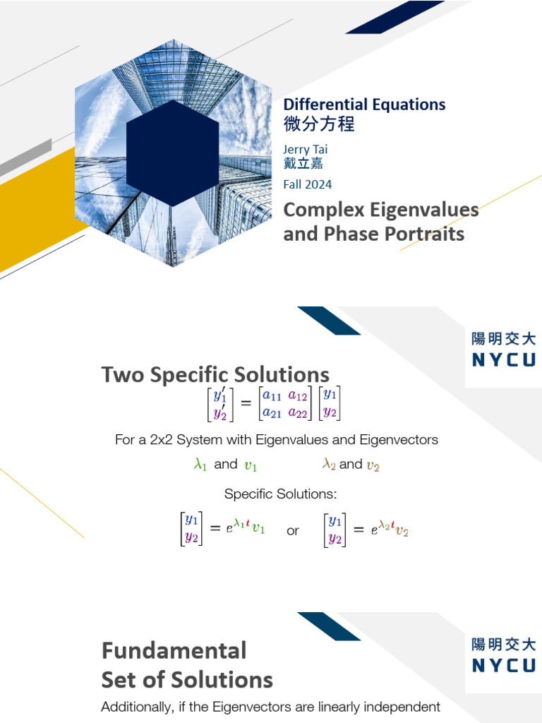 2024_Differential_Equation_Lecture16 | PDF | Eigenvalues And Eigenvectors | Matrix (Mathematics)