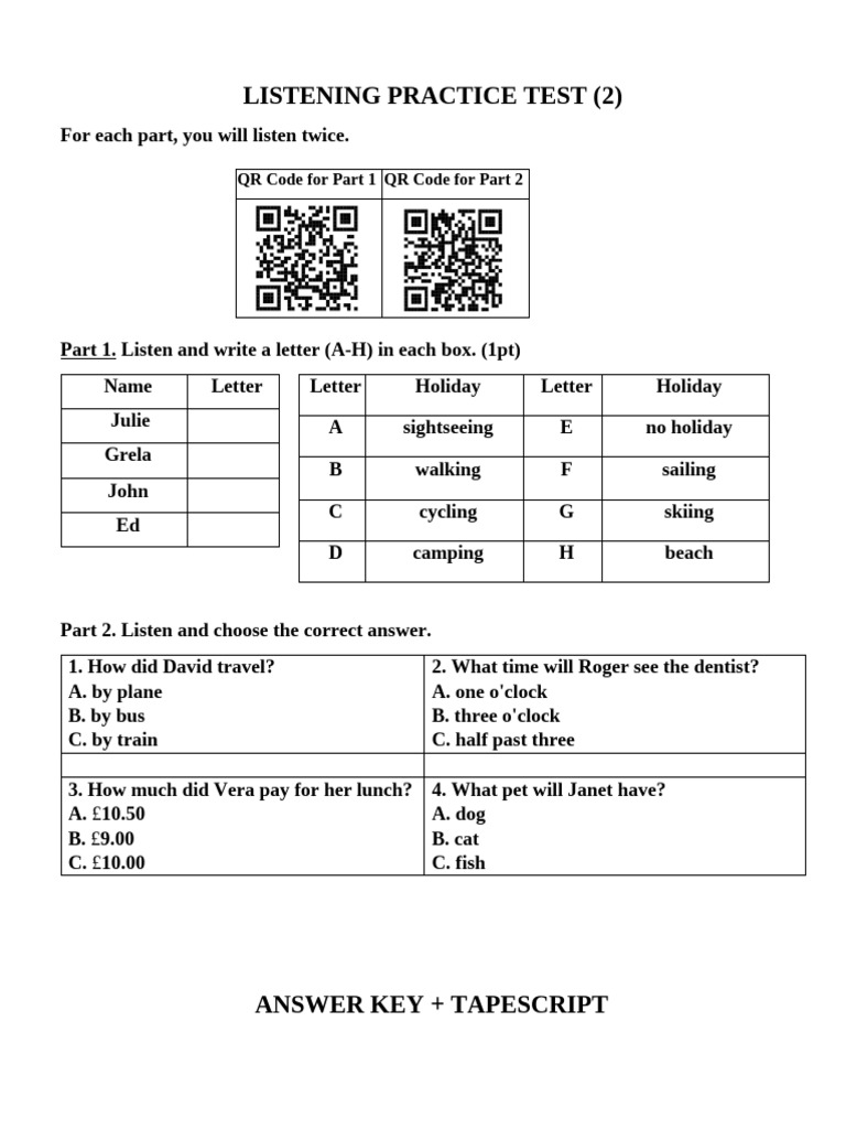 C1 Listening Practice Test Answers | PDF