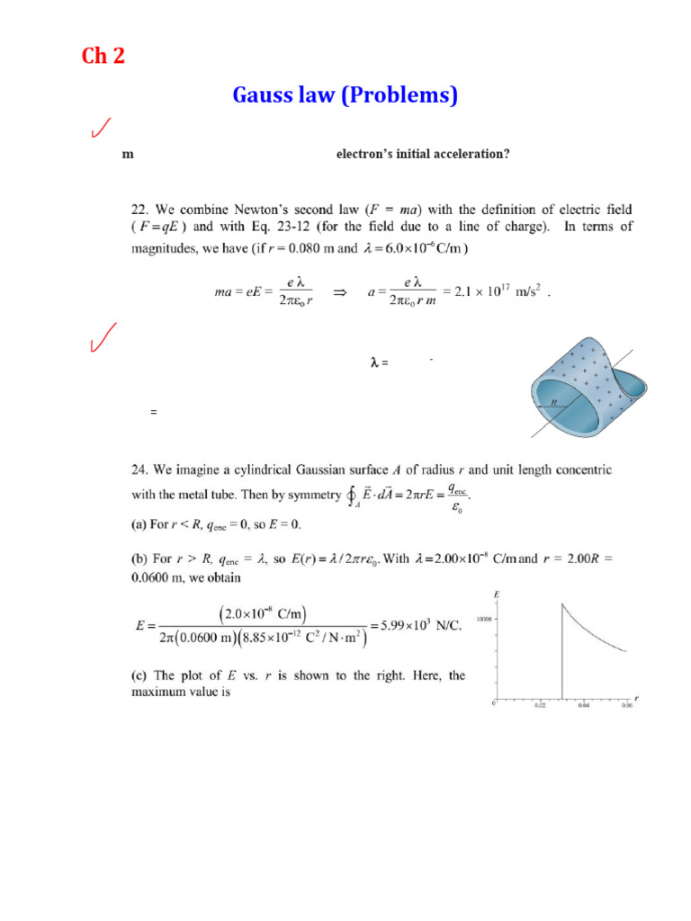 PHY 2 - CH 2 - Probems Solution | PDF | Sphere | Electric Field