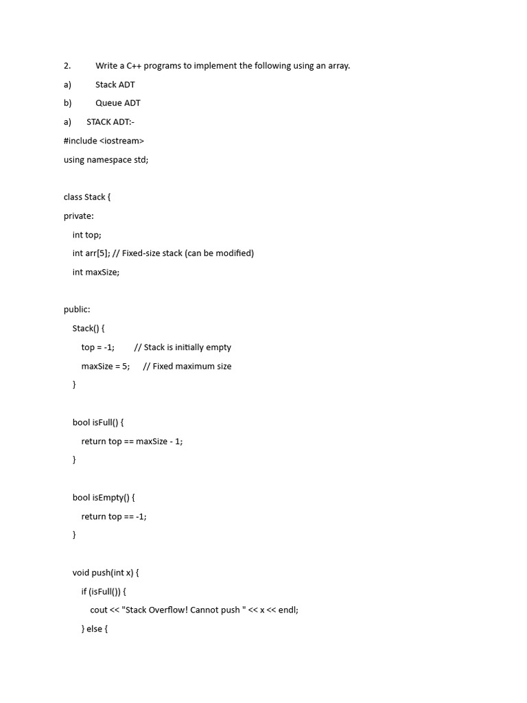 Practical No 2 1 Copy Pdf Queue Abstract Data Type Computer Programming