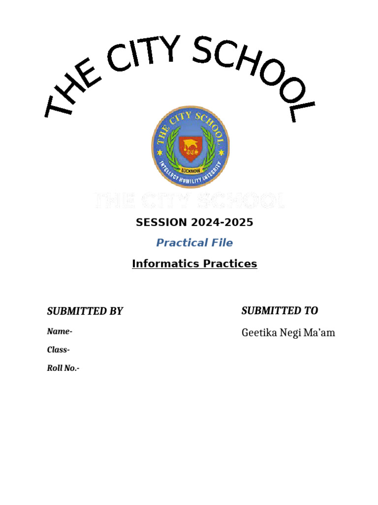Front Page: Informatics Practices File | PDF