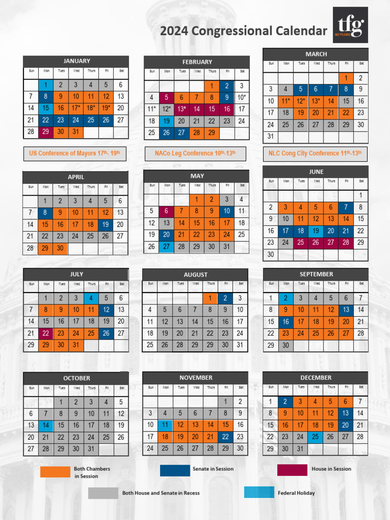 2024 Congressional Session Calendar | PDF