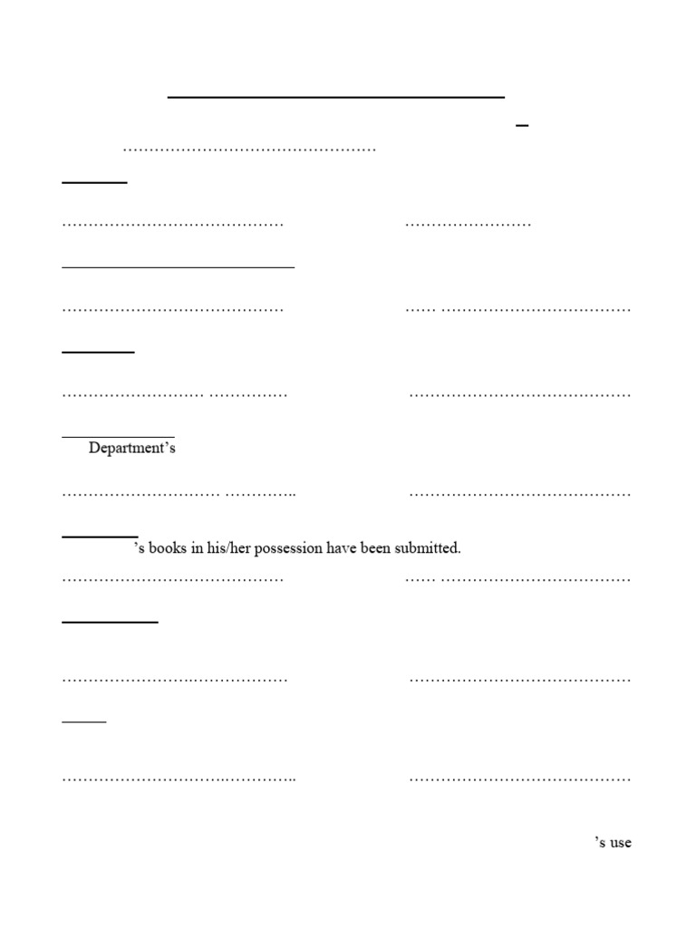 Final Year Clearance Form | PDF | Libraries
