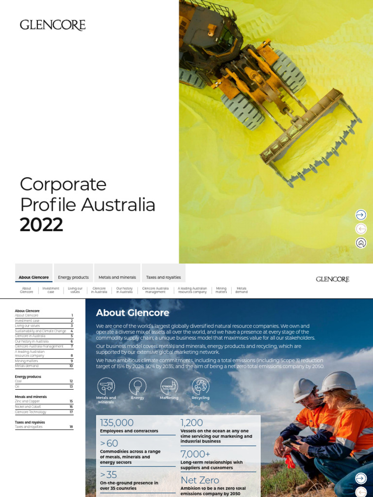Glencore Australia Corporate Profile 2022 | PDF | Glencore | Mining