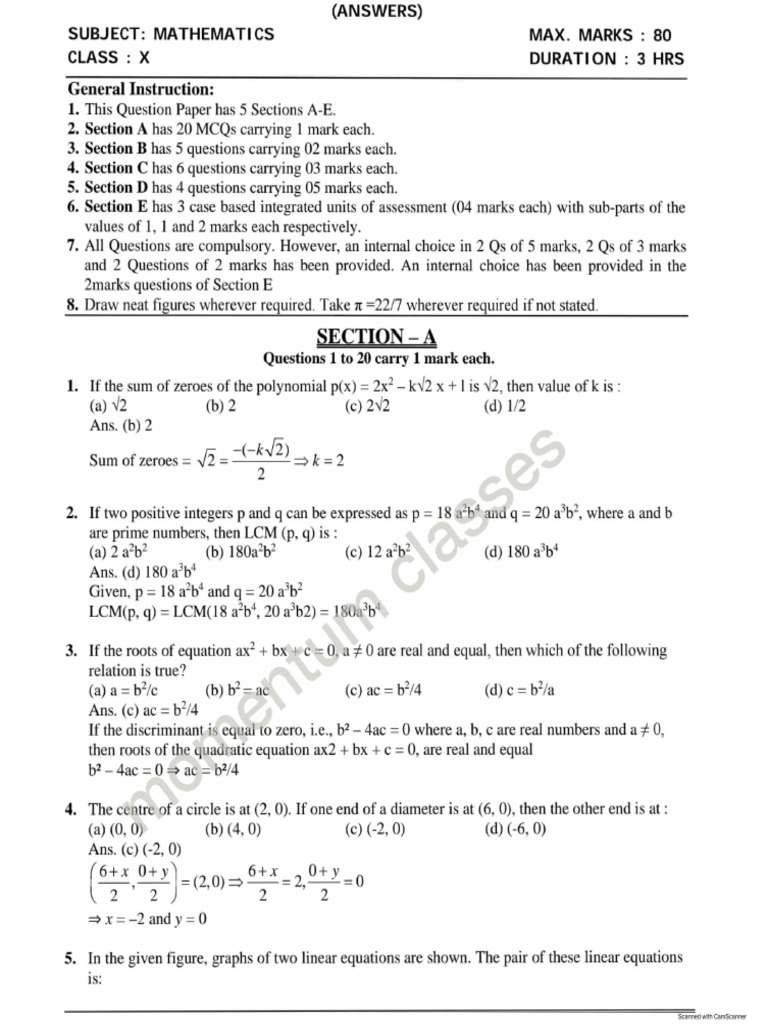 Maths Test - 3 Answer | PDF