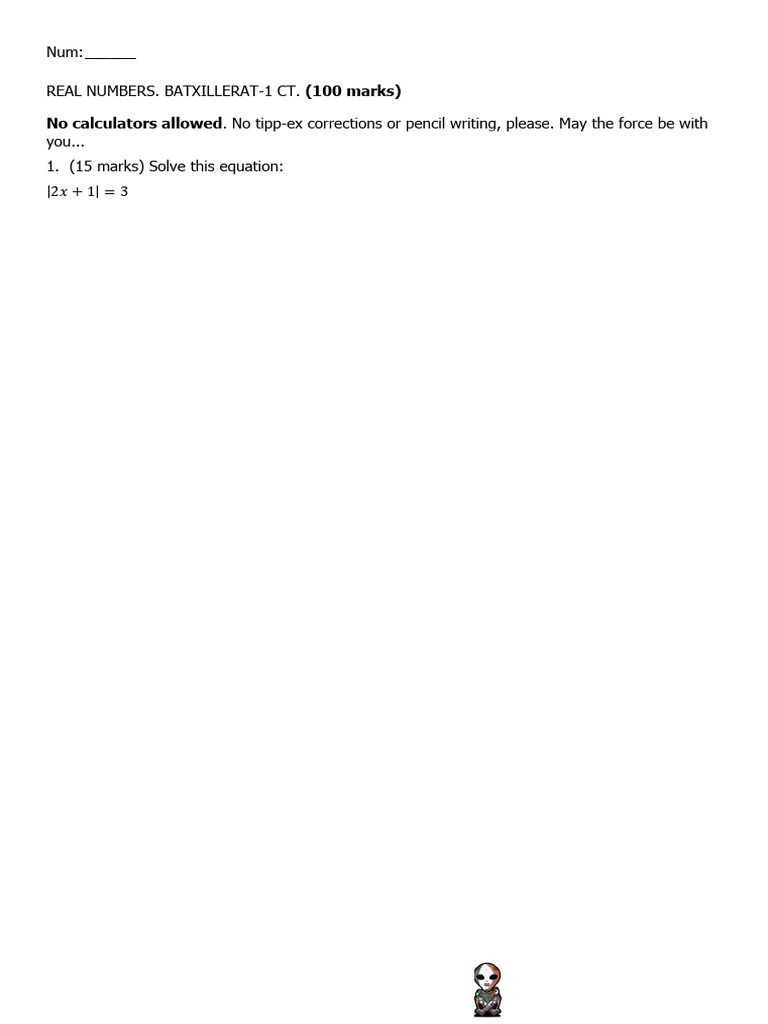 EXAMEN 1 BATX CT REAL NUMBERS 21-22 | PDF