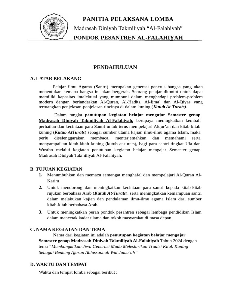 Juknis Perlombaan | PDF