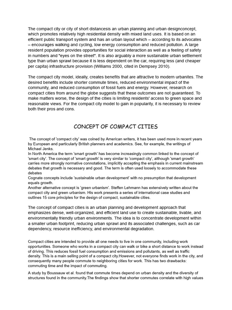 3027 Assignment2 Compact Cities | PDF | Sustainable Development | Urban ...