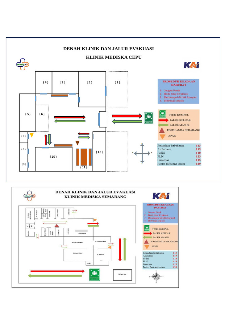 DENAH KLINIK DAN JALUR EVAKUASI | PDF