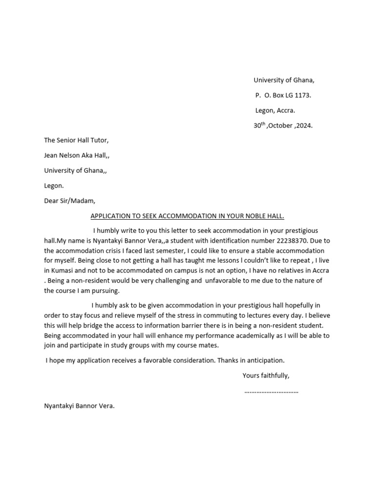 Accommodation Letter | PDF