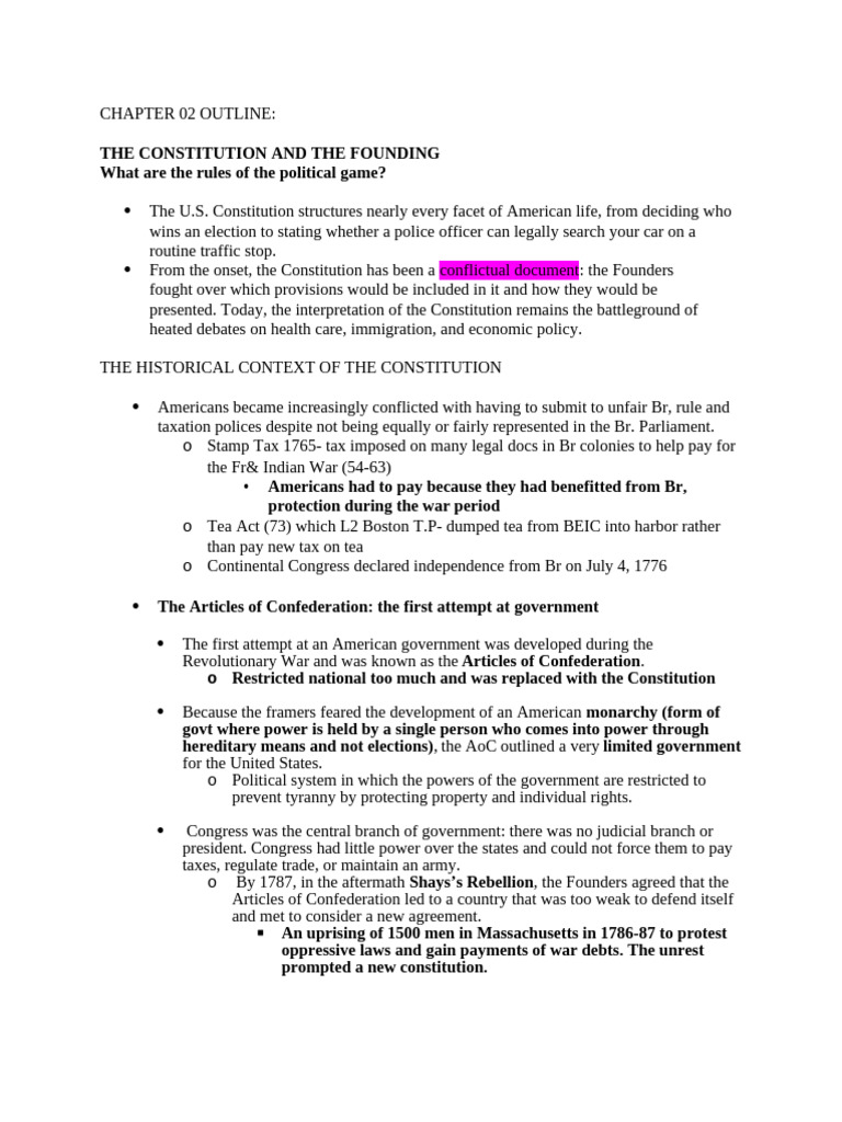 Intro to American Politics Outline 2 | PDF | United States Congress ...