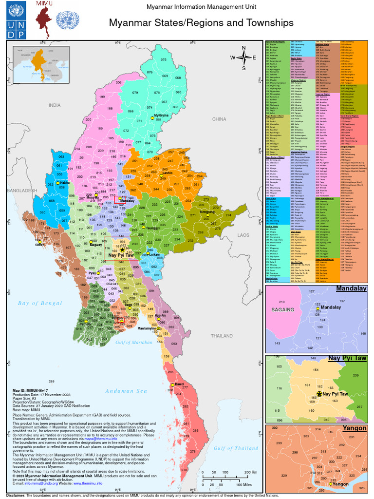 Myanmar Regions & Townships Map | PDF | Myanmar
