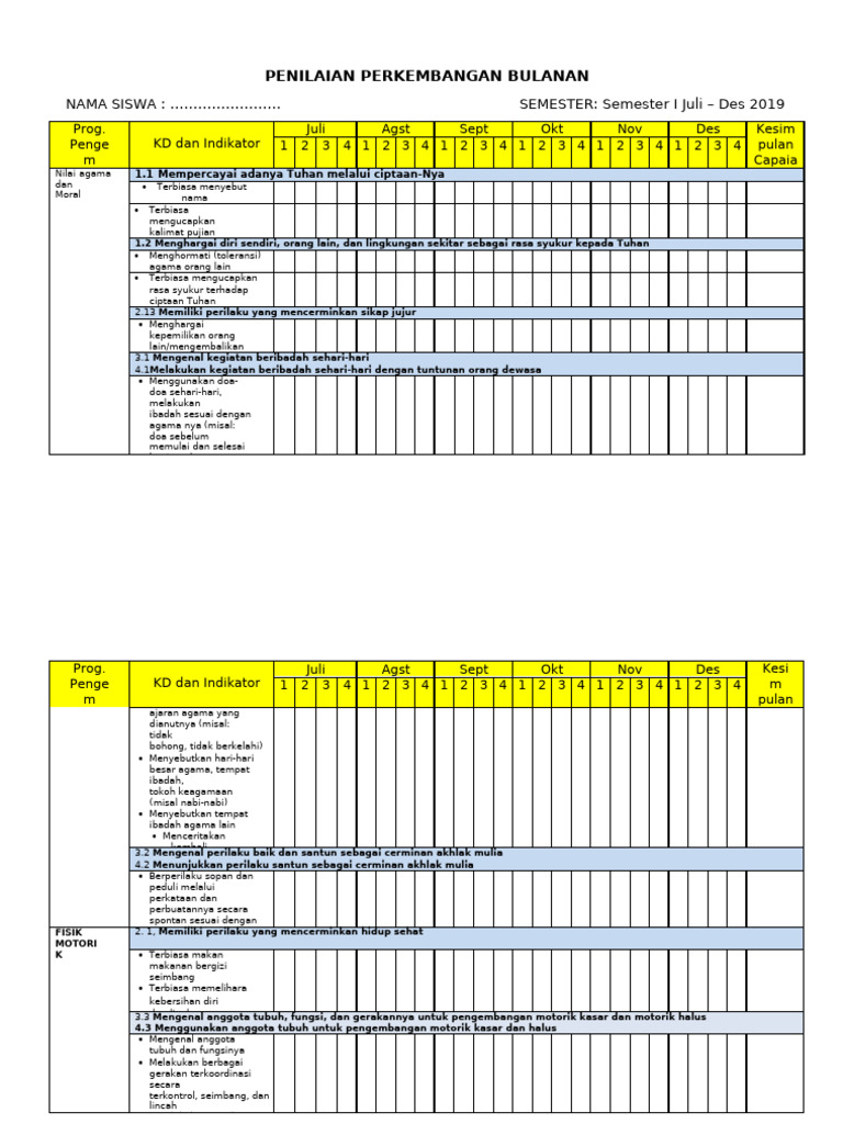 Panduan Lambang Checklist Excel | PDF
