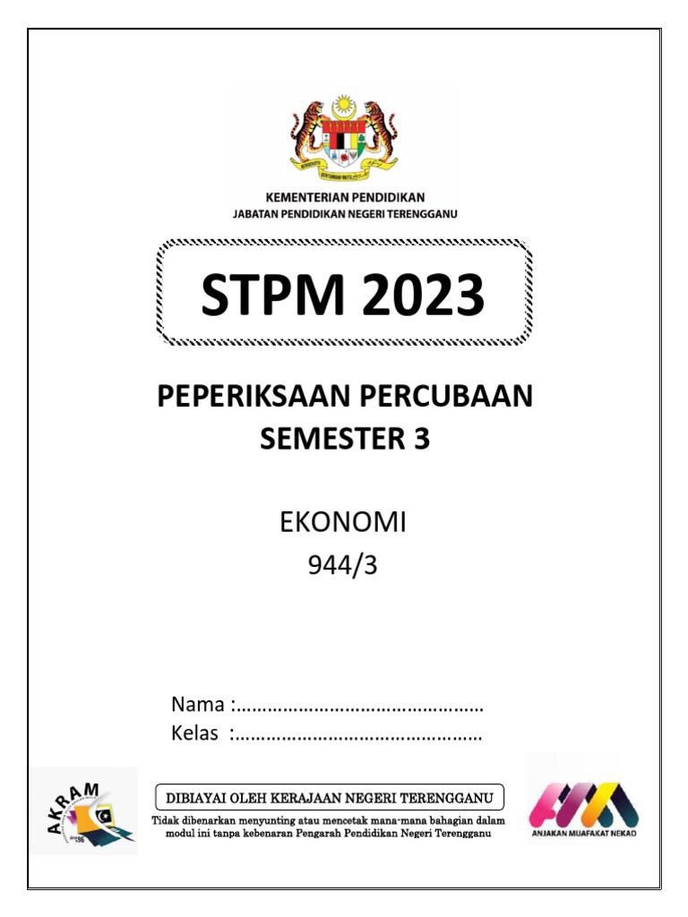 STPM 2023 Sem 3 Ekonomi | PDF