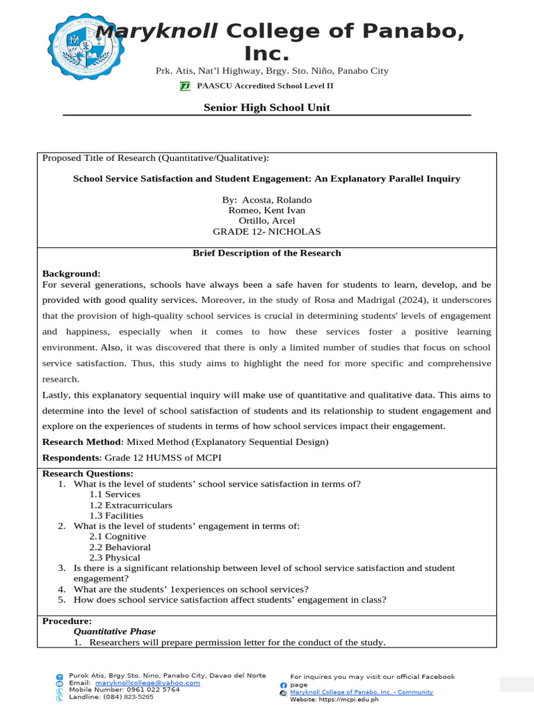 Title Proposal Sample 3is | PDF | Quantitative Research | Qualitative ...