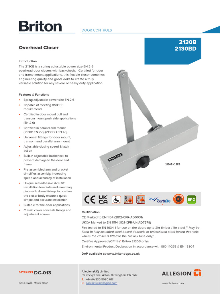DataSheet_DC013_0322 | PDF | Door | Building Engineering