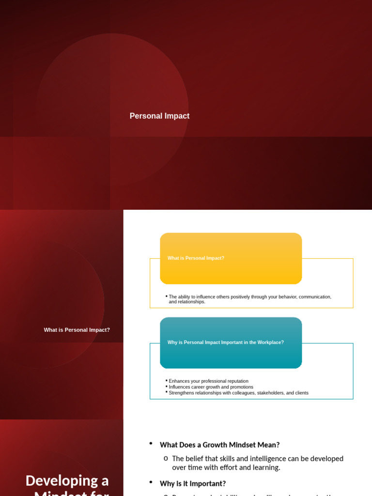 Personal Impact Presentation | PDF | Sales | Interpersonal Communication